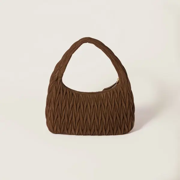 MIU MIU ダークブラウン パーティーバッグ Miu Miu Wander Matelassé Suede Bag - Cocoa Brown | Editorialist